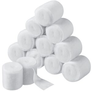 12 rolls cast padding individual pack soft cotton undercast padding wrap use with plaster cloth gauze bandage for halloween wrap bandage art, body casts, mask making, craft (3 inch x 8.8 ft)