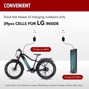 Young Electric Electric Bike Adults 750W Motor Ebike 48V 15Ah Removable LG Cells Battery 26'' Fat Big Tire 28mph Shimano 7-Speed Bicycle Snow Beach Mountain Off Road Commuter