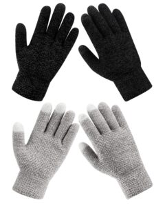 onesing 2 pairs winter gloves for women warm womens gloves with touchscreen fingers knit winter gloves for cold weather