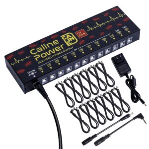 caline guitar pedal power supply, true isolated pedalboard power supply with 12 outputs, noiselessly cp-206