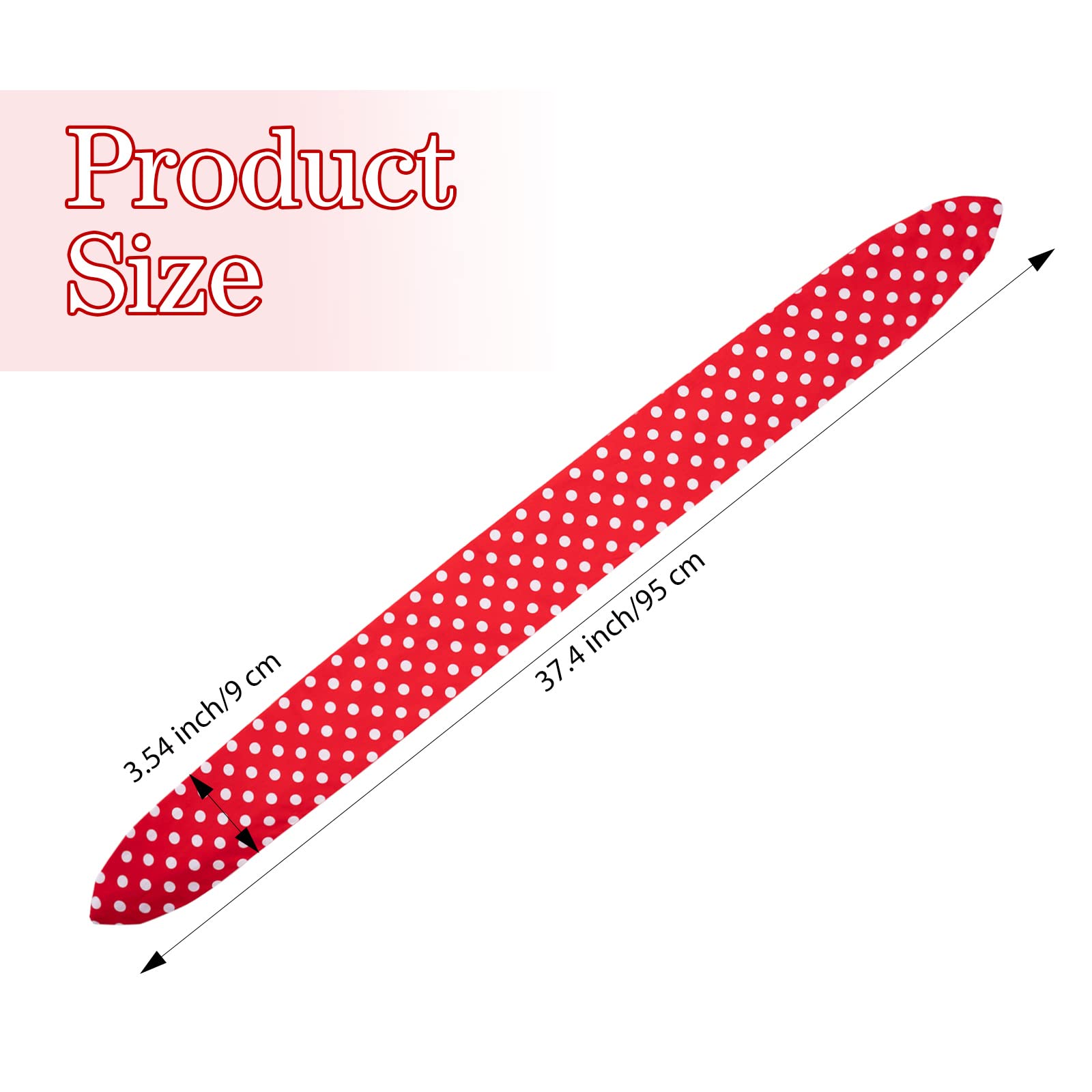 2 Pieces Polka Dot Headband Bandana Headband 50s Costume Hair Accessories Bows Wide Headwrap for Women and Girls (Red,Big Dots)