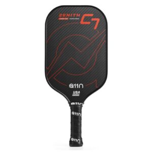 a11n zenith c7 pickleball paddle 16mm | t-700 carbon fiber with foam injected walls | enlarged sweet spot | elongated shape | red