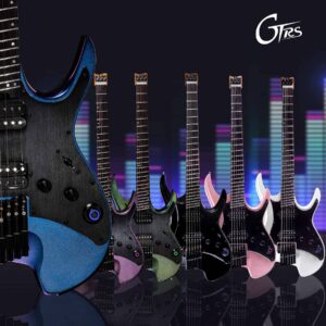 GTRS W800 Professional Electric Guitar Kit with Intelligent Process System Guitar Simulations Effects Drum Looper Metronome Support App Control for Recording Performance Practice(Black)