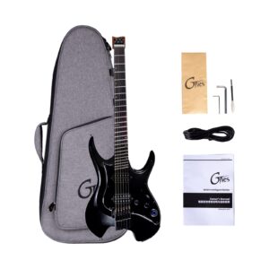 GTRS W800 Professional Electric Guitar Kit with Intelligent Process System Guitar Simulations Effects Drum Looper Metronome Support App Control for Recording Performance Practice(Black)