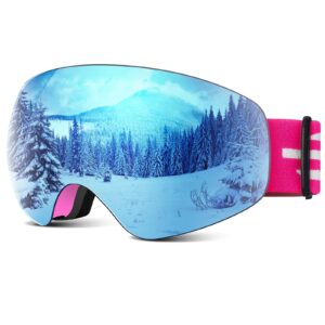 loeo kids ski goggle, frameless snow ski goggles for kids youth teens boys and girls, helmet compatible