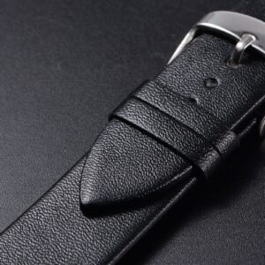 uxcell Black Genuine Leather Band 12mm Width, Flat Thin Elegant Leather Watch Strap for Women