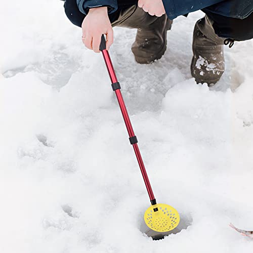 DECOHS Adjustable Ice Fishing Skimmer Scoop-Winter Ice Fishing Scooper with Long Handle-Ice Fishing Gear for Scooping out Ice While Fishing