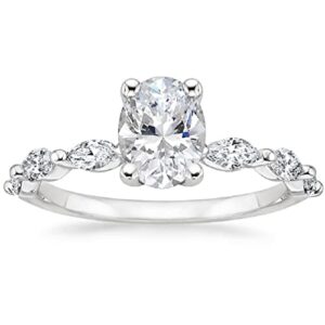 jeweleryium 1 ct oval cut colorless moissanite engagement ring, wedding/bridal ring set, solitaire halo style, solid sterling silver vintage antique anniversary bride jewelry, gift for women (6)