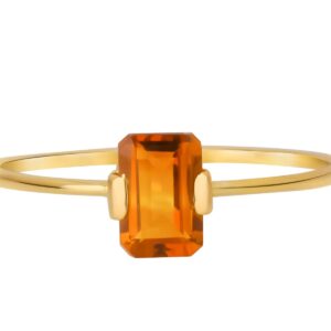 YoTreasure Natural Healing Stone Citrine Ring 14K Yellow Gold Women Jewelry