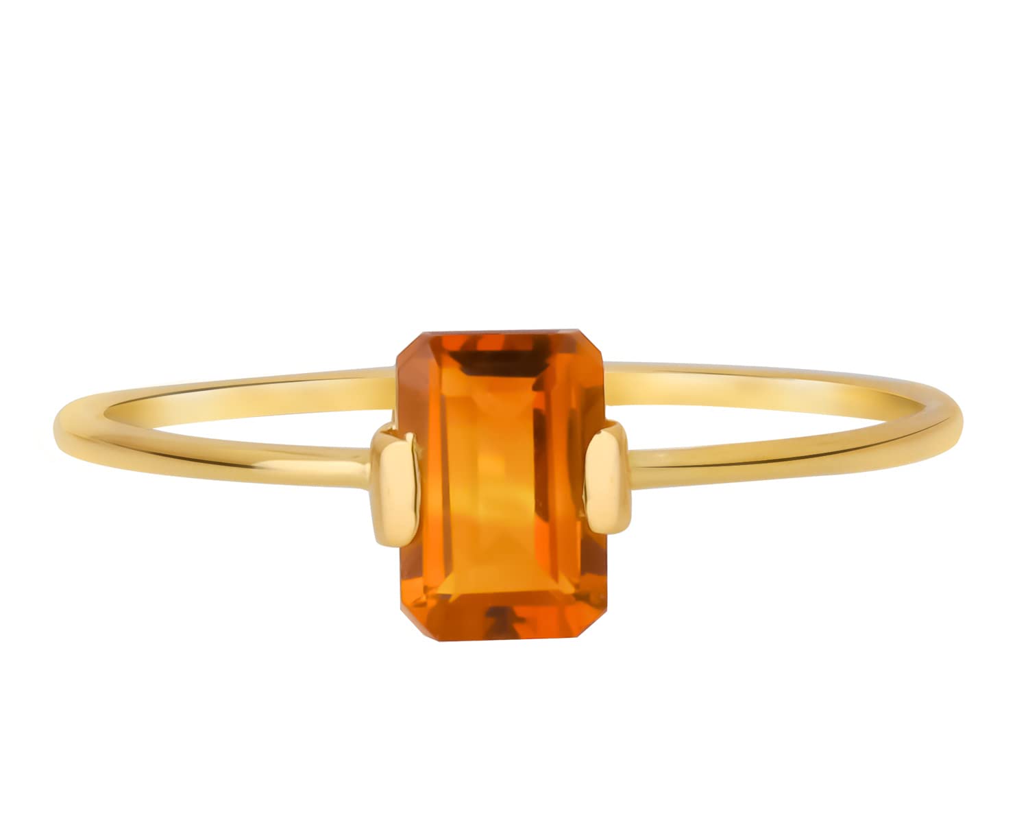 YoTreasure Natural Healing Stone Citrine Ring 14K Yellow Gold Women Jewelry