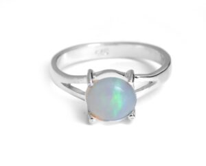 1.40 carat natural finest fire ethiopian opal gemstone woman ring in 925 sterling silver