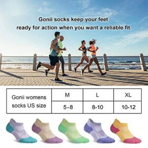 Gonii Ankle Socks Womens Running No Show Socks Compression Athletic Low Socks 5-Pairs