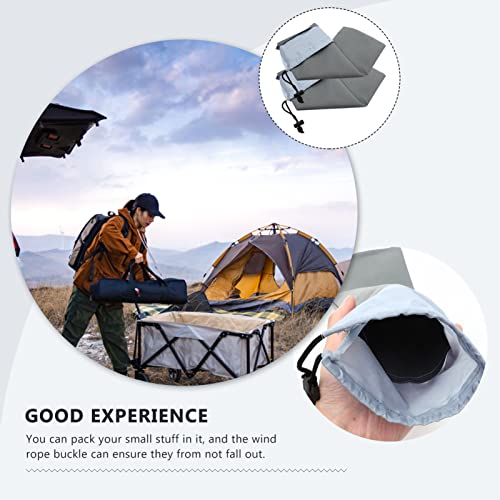 Gatuida 2Pcs Camping Tent Stakes Bag Heavy Duty Stakes Oxford Cloth Pouch Portable Outdoor Camping Spikes Storage Peg Bag Fishing Rod Pouch