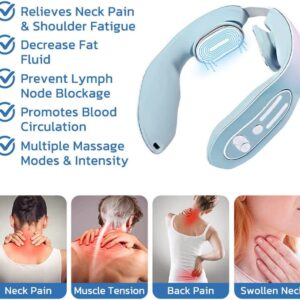 Neck Acupoints Lymphvity Massage Device for Women, Cordless Neck Massager for Pain Relief Portable Neck Relaxer, Lymphatic Drainage Machine with 12 Modes Christmas Mother's Day Father's Day Gifts