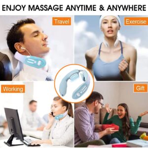 Neck Acupoints Lymphvity Massage Device for Women, Cordless Neck Massager for Pain Relief Portable Neck Relaxer, Lymphatic Drainage Machine with 12 Modes Christmas Mother's Day Father's Day Gifts