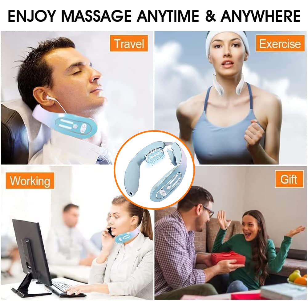 Neck Acupoints Lymphvity Massage Device for Women, Cordless Neck Massager for Pain Relief Portable Neck Relaxer, Lymphatic Drainage Machine with 12 Modes Christmas Mother's Day Father's Day Gifts