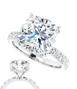 14k gold handmade 5 ct cushion cut vvs1 colorless moissanite engagement rings for women bridal set moissanite wedding rings for gifts (white gold, 7.5)