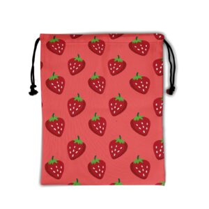 red strawberry gymnastics grip bag - pink strawberries grip bags for gymnasts cute juicy fruit gymnastic bag tasty ripe spring summer fruits gym pouch bag water resistant string bag