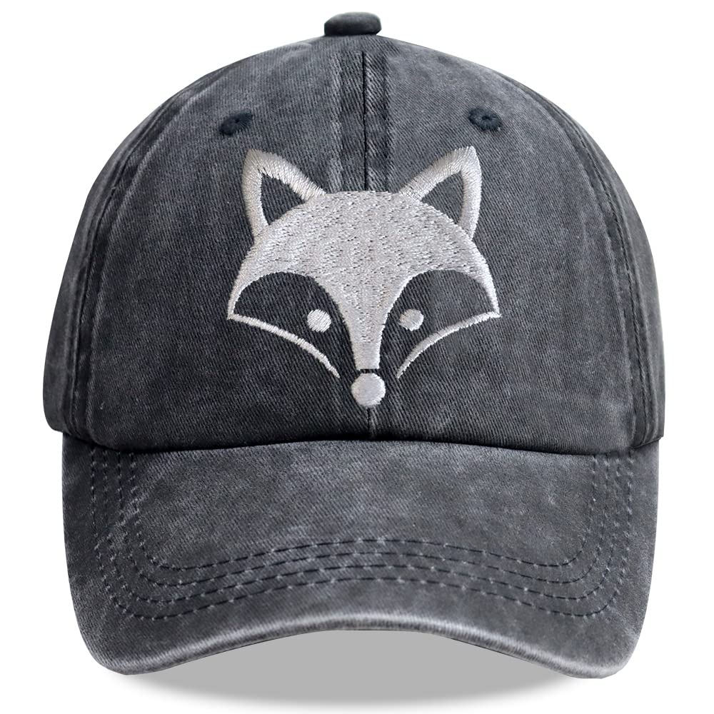 Fox Gifts for Men Women, Funny Animal Foxes Hat, 3D Embroidered Adjustable Baseball Cap for Wildlife Zookeeper Camper Hunting Farm Animal Lover