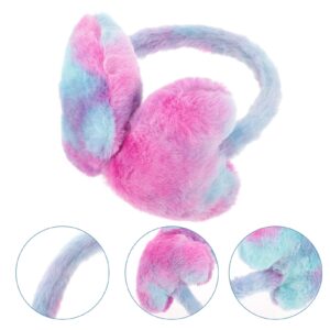 SOIMISS Women Winter Earmuffs Furry Heart Shape Ear Muffs Faux Fur Colourful Ear Covers Warm Ear Warmers for Women Girls Outdoor