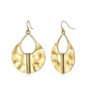 lilie&white burnt gold ethnic dangle earrings for women fashion hammered earrings costume jewelry for women boho earrings