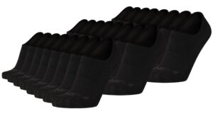 and1 men's socks - lightweight performance no show liner socks (24 pack), size 6-12.5, black