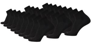 and1 men's socks - proplatinum lightweight quarter cut socks (24 pack), size 6-12.5, black