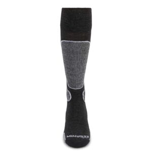 Minus33 Merino Wool Mountain Heritage Elite All Season Lightweight Snowboard Socks - Made in the USA - No-Slip Over the Calf Socks - Black - Medium