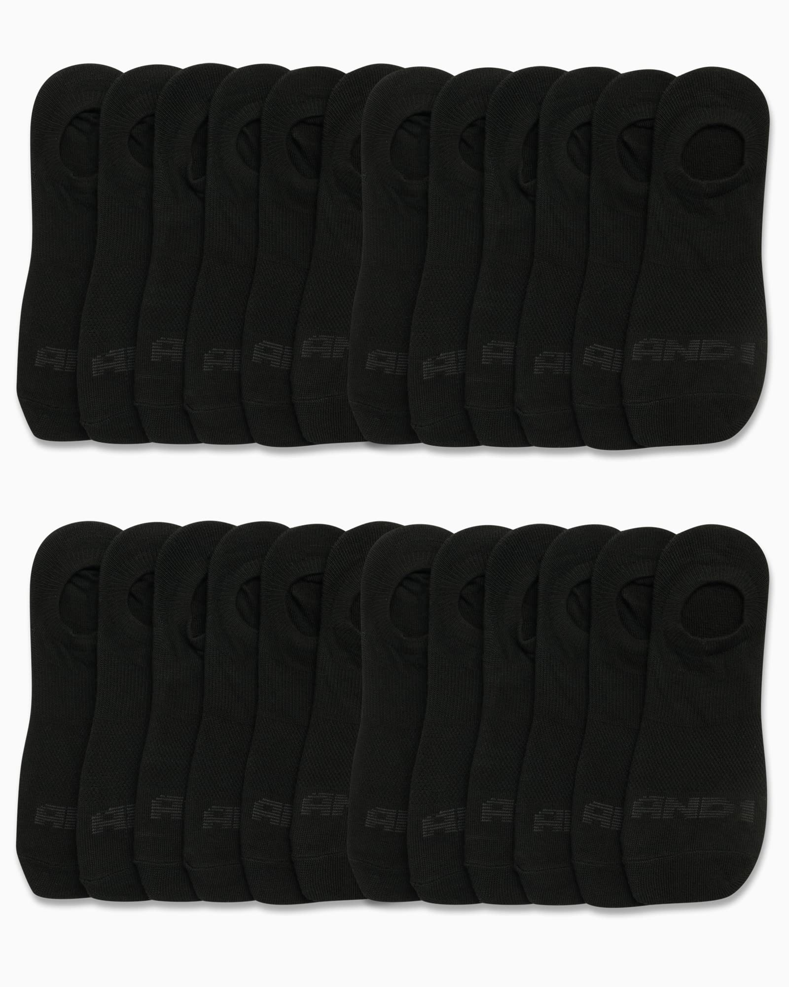 AND1 Men's Socks - Lightweight Performance No Show Liner Socks (24 Pack), Size 6-12.5, Black