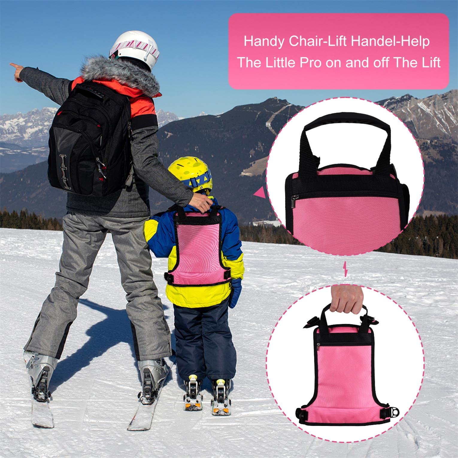 BOXOB Ski and Snowboard Harness for Kids, Kids Climbing Harness Ski Harness Vest& Leash for Toddler Snowboard Beginners