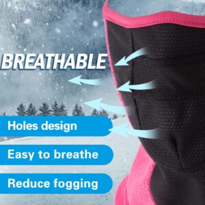 GoxRunx Balaclava Ski Mask-Winter Fleece Face Mask for Men & Women-Warm,Breathable,Windproof Gear for Skiing & Motorcycling Black, Pink