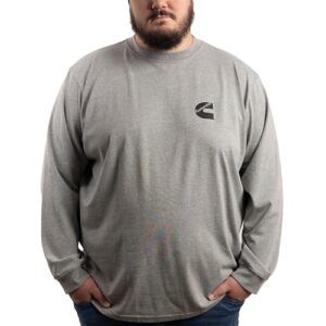 cummins mens cummins long sleeve t shirt, gray, medium us