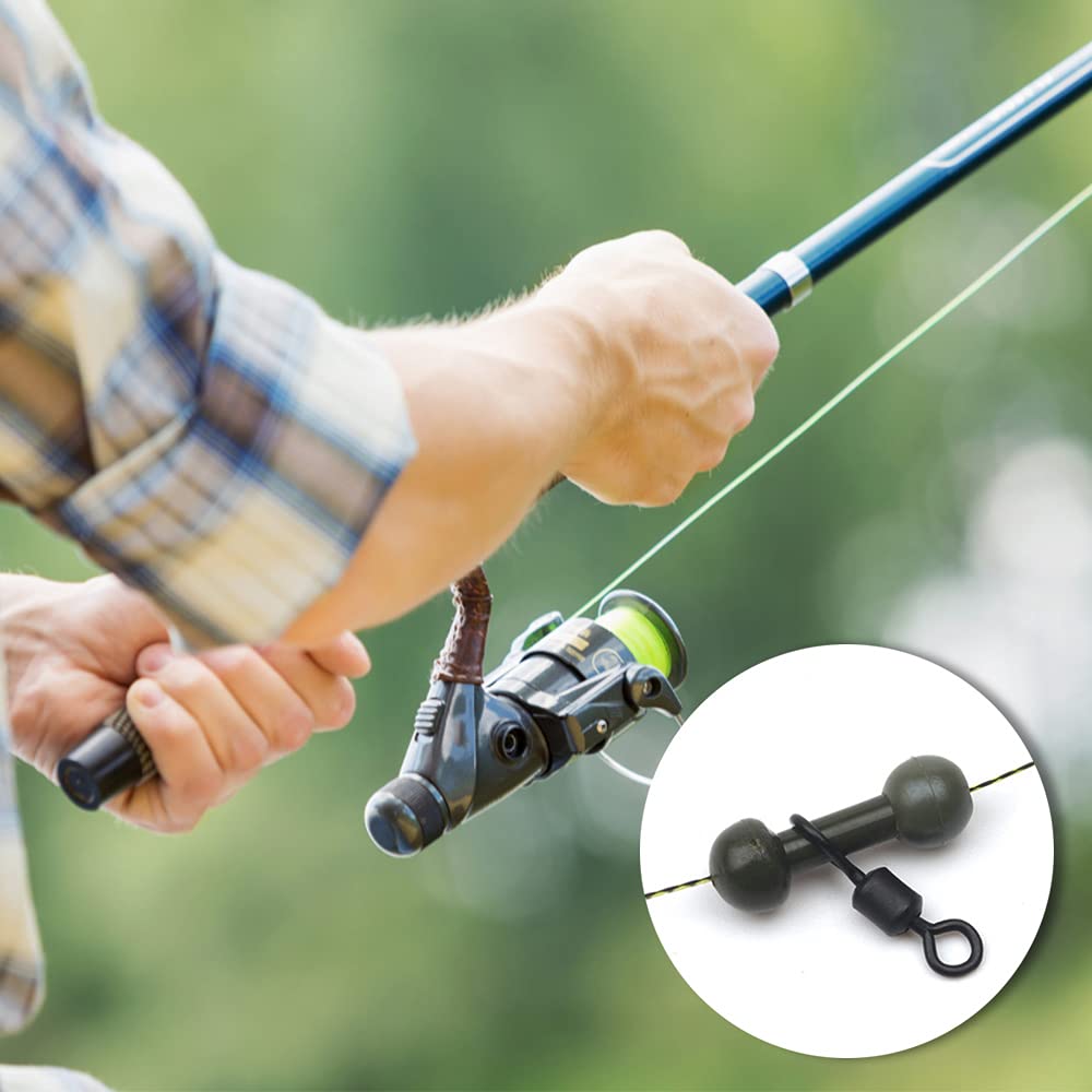 30 Pcs Helicopter Rigs Line Protector Swivels Connector Fishing Hook Stopper for Carp Fishing.