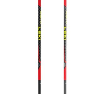 LEKI Mezza Race Aluminum Lightweight Ski Poles for Ski Mountaineering & Backcountry Skiing - Bright Red-Black-Neonyellow - 125 cm