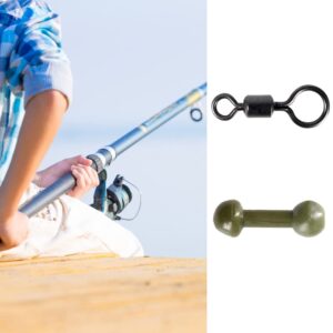 30 Pcs Helicopter Rigs Line Protector Swivels Connector Fishing Hook Stopper for Carp Fishing.