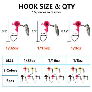 UperUper 65Pcs Crappie Jigs Lure kit, 2 inch Crappie Bait with Fishing Jig Heads Hooks for Saltwater Freshwater Bass Trout