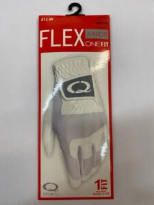 quality sports flex junior one fit golf glove (white/black, osfa) youth girls