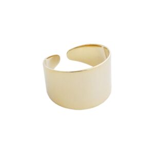 honeycat thick wrap open band ring in 18k gold plate | minimalist, delicate jewelry (gold m/l)