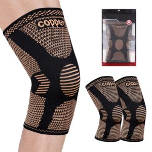 shifrotc 2-pack knee compression sleeves for pain relief & support during sports & weightlifting - non-slip braces for men & women, perfect for acl, arthritis & injuries