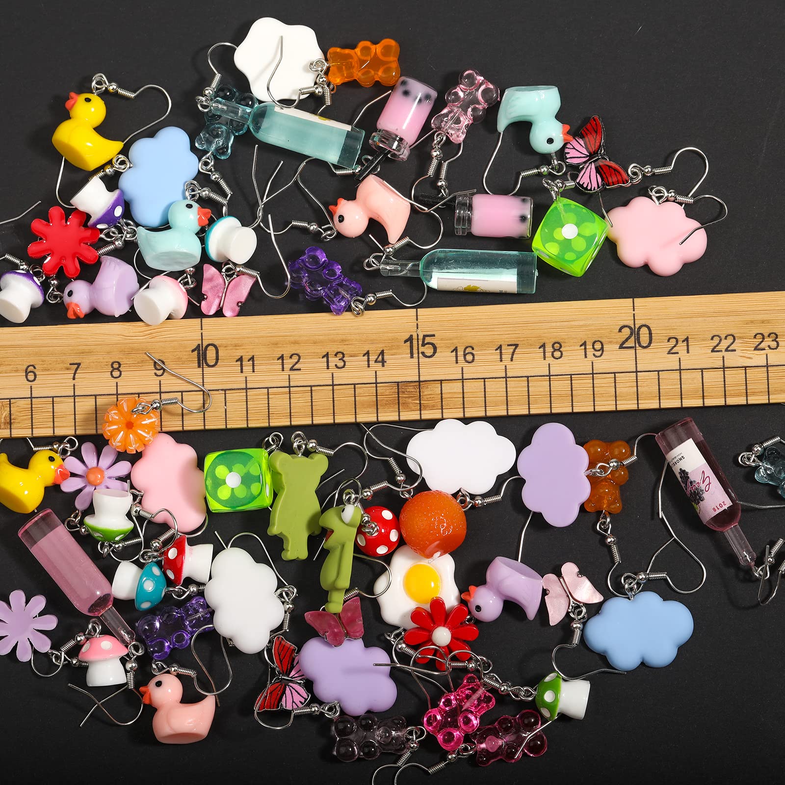 30 Pairs Fun Earrings Cute Earrings Weird Earrings, Zinc Y2k Aesthetic Funny Funky Earrings Kawaii Earrings Cool Indie Earrings for Women Mmultipack