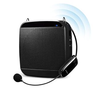 wireless voice amplifier teachers,shidu portable pa system megaphone speaker with microphone headset,18watts/300 yard range/ bluetooth5.0/work of 7 hrs,for teaching, coach and instructors, conferences