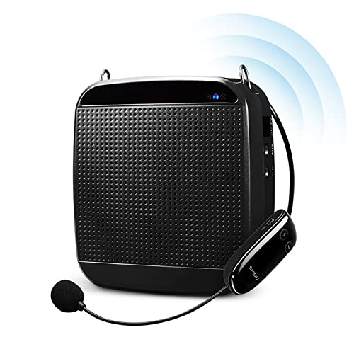 Wireless Voice Amplifier Teachers,SHIDU Portable PA System Megaphone Speaker with Microphone Headset,18Watts/300 Yard Range/ Bluetooth5.0/Work of 7 hrs,for Teaching, Coach and Instructors, conferences