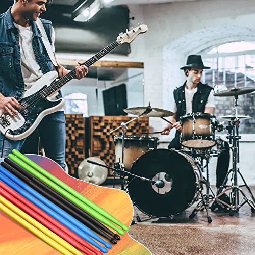 20 Pairs 5A Drum Sticks Nylon Drumsticks Light Drumsticks Non Slip Exercise Drumsticks for Kids Adults Musical Instrument Percussion Accessories (Colored)