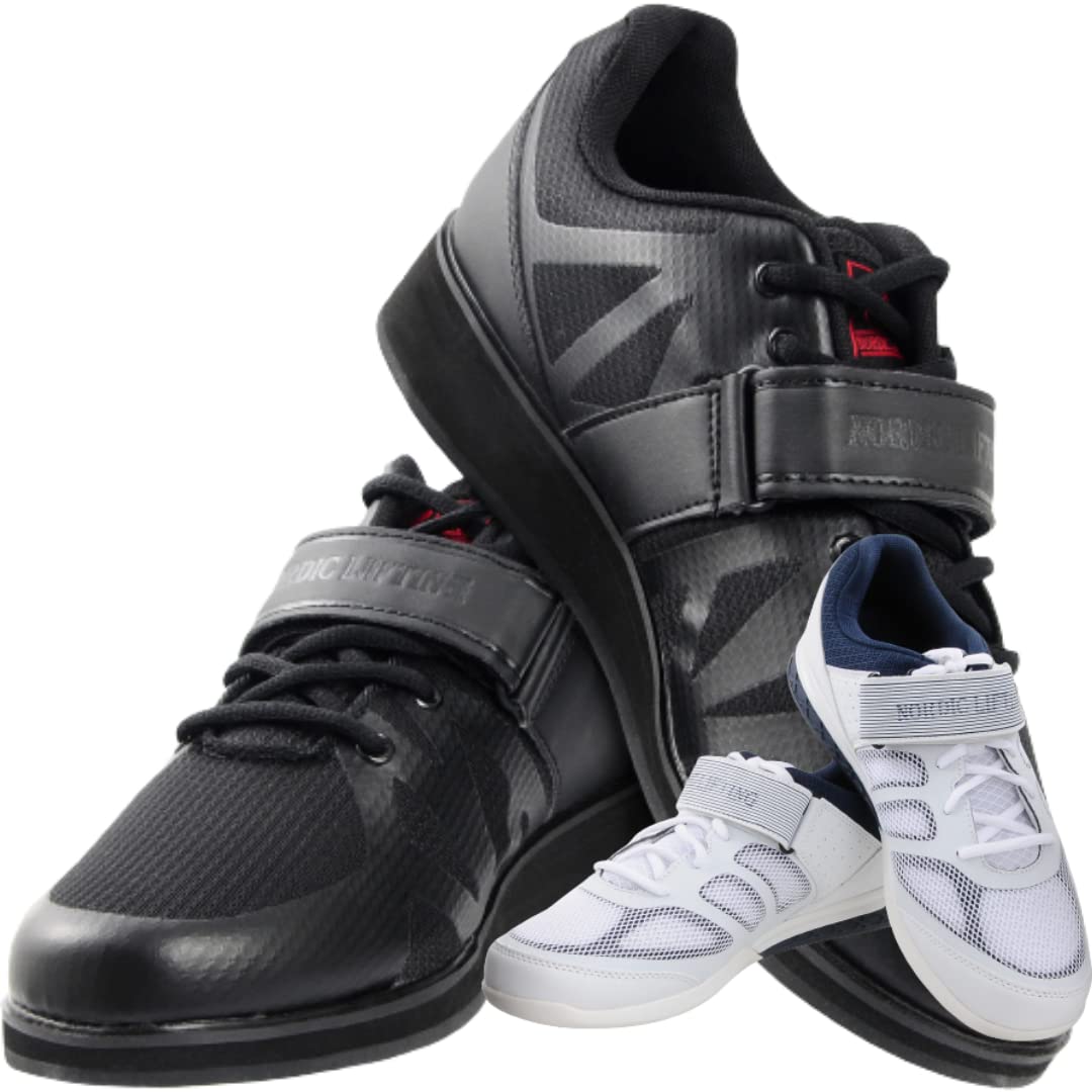 Nordic Lifting Shoes Megin Size 8.5 - Black Bundle with Shoes Venja Size 8.5 - White