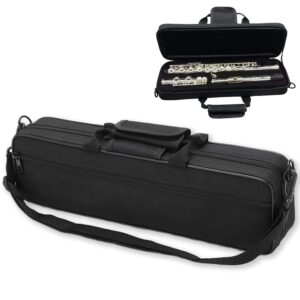 watris veiyi flute case, waterproof flute case with adjustable shoulder strap, lightweight oxford cloth flute case carrying bag for 16 holes flute c foot