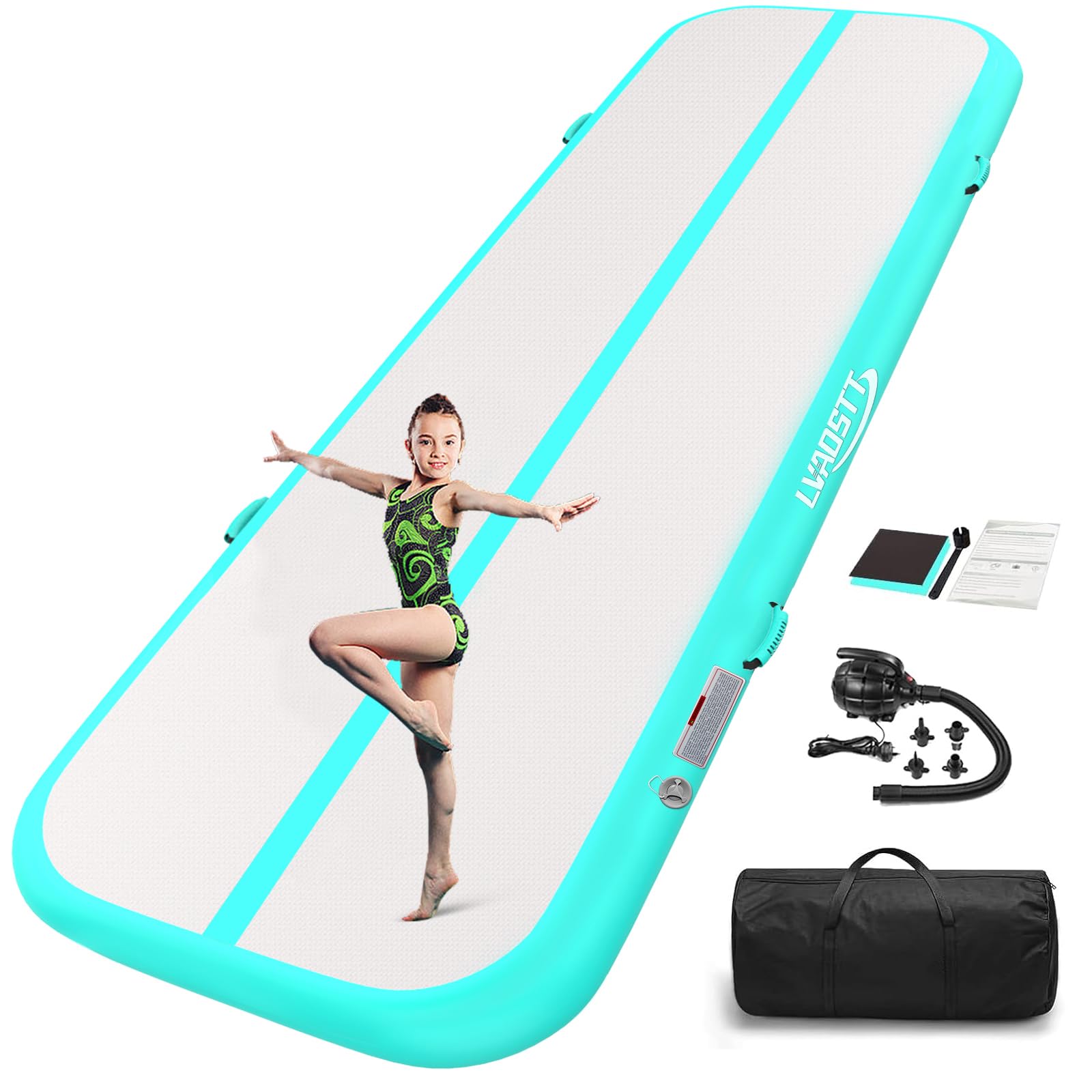 Gymnastics Air Mat Tumbling Mat 13ft/16ft/20ft Tumble Track, Inflatable Tumbling Mat 4/8 inch Thickness Gymnastics Air Training Mats with Electric Air Pump for Home Use/Tumbing