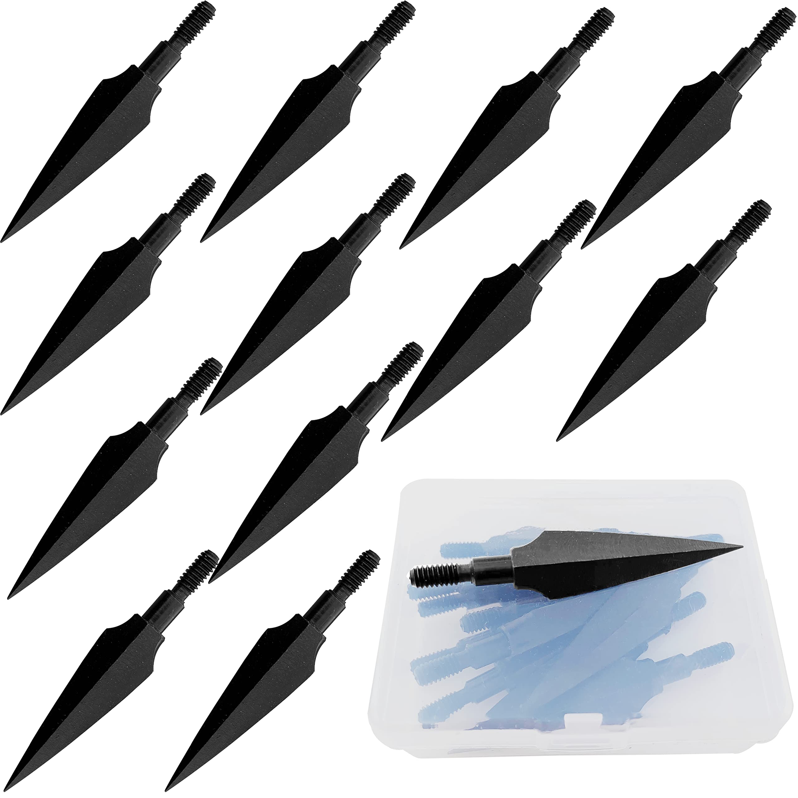 12 Pack Traditional Broadhead, 125 Grain Archery Arrow Tip for Crossbow Hunting and Target