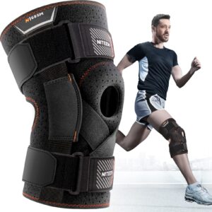 niteen hinged knee brace for knee pain with side stabilizers knee braces for women men adjustable knee pad for meniscus tear plus size compression patella gel pads knee support for acl, mcl