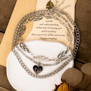 Sacina Goth Grunge Y2K Layered Flame Heart Choker Necklace, Chunky Necklace, Goth Chokers Necklace, Halloween Christmas New Year Jewelry Gift For Women, Men