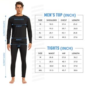 American Trends Thermal Underwear for Men Heavy Weight Long Johns Base Layer Set with Fleece Lined Grey L